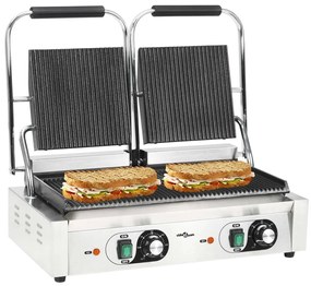 50751 vidaXL Dvojitý panini gril rýhovaný 3600 W 58 x 41 x 19 cm