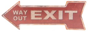 Červená plechová cedule Exit - 46*15 cm