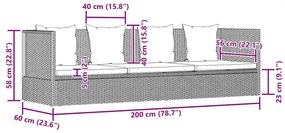 vidaXL Marketos Zahradní postel šedá 200 x 60 cm polyratan