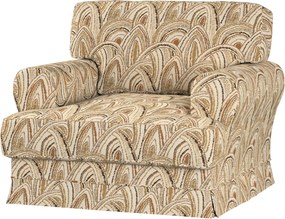 Potah na křeslo IKEA Ekeskog barva béžová látka pletený vzor, vzorované