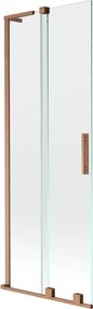 Mexen Velar L, 2-křídlová posuvná vanová zástěna 75 x 150 cm, 8mm čiré sklo, měděná matná, 896-075-003-01-65