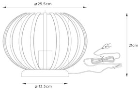 Lucide 78574/25/30 - Stolní lampa MANUELA 1xE27/40W/230V pr. 25,5 cm černá