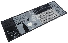 Kuchyňský koberec omyvatelný Víno šedý 45 x 150 cm samet - Default Title