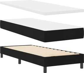 Postel s boxspringem s čelo Černý 200 x 80 cm textil 3341134