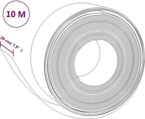 Travní lemy 5 ks šedé 10 m 20 cm polyethylen 3155455