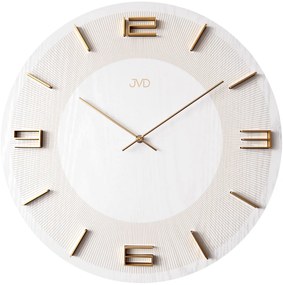JVD Designové obrovské velké bílé dřevěné hodiny JVD HC33.3