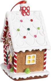 Závěsná ozdoba perníková chaloupka Gingerbread House - 7*5*9 cm