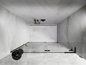 Mexen, Mexen Lunar L Otočné pravé sprchové dveře 130 cm, průhledné, černé - 834L-130-000-70-00-P
