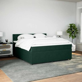 Box spring postel s matrací tmavě zelená 180x200 cm samet 3290121