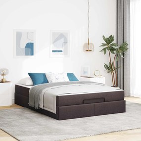 Rám postele s matrací 2 ks Žlutohnědá textil 3399504