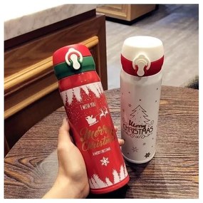 Flamenco Mystique Termohrnek, termoska 500 ml, zimní vánoční bílá bd39b.