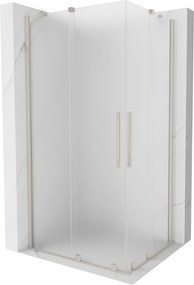 Mexen Velar Duo, sprchový kout s posuvnými dveřmi 90 x 80 cm, 8mm sklo námraza, broušená ocel, 871-090-080-32-97