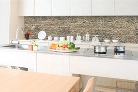 DIMEX | Fototapeta do kuchyně Stará cihlová zeď KI-350-254 | 350 x 60 cm | hnědá, béžová, šedá