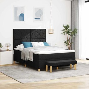 Postel s boxspringem s polštářem Černá 200 x 140 cm textil 3344382