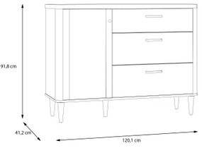 Komoda se zásuvkami VIRO hnědá/béžová
