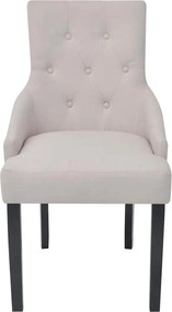 Jídelní židle 2 ks krémově šedé textil 242402