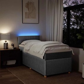 Box spring postel s matrací světle šedý 100 x 200 cm textil 3289667