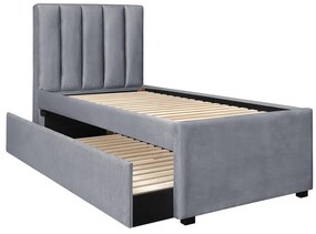 Jednolůžková čalouněná postel Russo 90x200 popelavě šedá