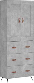 Skříň highboard betonově šedá 69,5x34x180 cm kompozitní dřevo 3199725