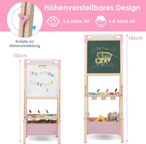 Costway Výškově nastavitelné kreslící prkno pro děti, oboustranný stojan