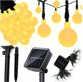 LED Solární dekorační řetěz 50xLED/8 funkcí 500 mAh 9,5 m IP67 teplá bílá