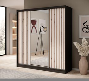ADRK Furniture Šatní skříň s zrcadlem Ida 200 ADRK-SW-IDA-BW-200