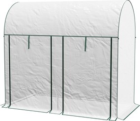 Outsunny Malý Skleník venkovní skleník s Dvoum zipovým Dveřmi a PE Krytem pro Pěstování Rostlin a Květin 200x100x178 cm Bílý | Aosom