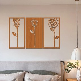 dřevo života Dřevěný obraz 3 RŮŽE Zvolte barvu dekoru: Třešeň, Rozměry šxv (cm): 120x75
