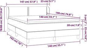 Box spring postel s matrací černá 140 x 190 cm textil 3126719