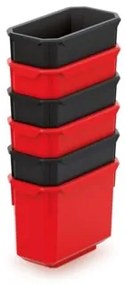 Sada 6 plastových boxů na nářadí X BLOCK BOX 140x75x280 černé/červené