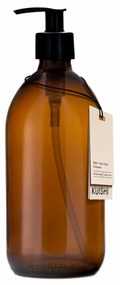 KUISHI Skleněný zásobník na mýdlo s pumpičkou Amber 500 ml, hnědá barva, sklo