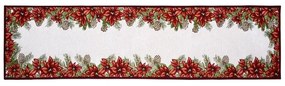 SCANquilt prostírání MOTIV vánoční hvězda červenozelená běhoun delší strana 100-170 cm