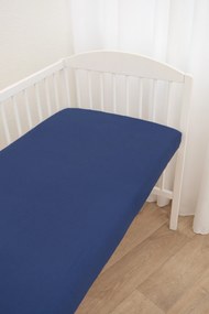 MK Lůžkoviny Jersey prostěradlo do postýlky Classic 70 x 140 cm – tmavě modrá