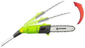 Fieldmann FZP 6015-E Elektrický prořezávač větví Příkon 750 W, Délka lišty 25 cm, Teleskopická rukojeť 230-290 cm, Nastavitelný úhel řetězové hlavy,