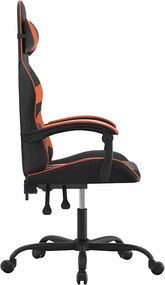 Herní židle černá a oranžová umělá kůže 3143848