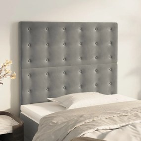 Čelo postele světle šedé 80x5x118/128 cm sametové 3116796