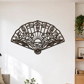 dřevo života Dřevěná dekorace na zeď Vějíř LETNÍ ZAHRADA Zvolte rozměr šxv (cm): 40x25, Zvolte barvu dekoru: Wenge