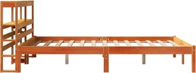 Rám postele s čelem voskově hnědý 120 x 190 cm masivní borovice 3305734
