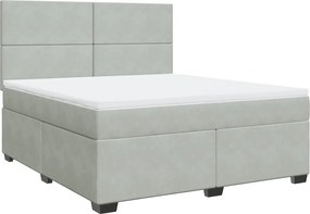 Box spring postel s matrací světle šedá 180x200 cm samet 3293272