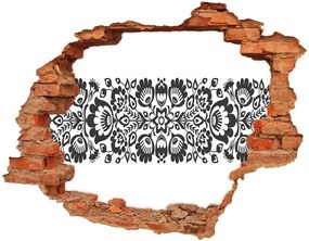 Wallmuralia Díra 3D fototapeta nálepka Lidové květiny 90x70 cm