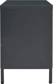 TV stolek antracitový 105 x 35 x 52 cm ocel a sklo 336060