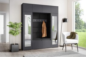 Eka Předsíňová stěna s čalouněnými panely Trinity 32 - Grafit / Černá 2316