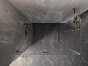 Mexen Lunar-F Duo, skládací sprchový kout 100 x 90 cm, 8mm čiré sklo, profil měděná matná, 836-100L-090P-65-00