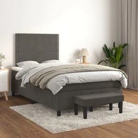 Box spring postel s matrací tmavě šedá 120 x 200 cm samet 3137774
