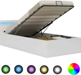 vidaXL Rám postele LED s úložným prostorem textil 100 x 200 cm [285565] Barva: Bílá