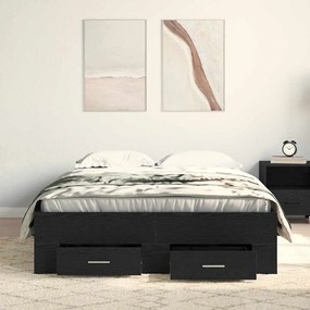 Rám postele se zásuvkou Černý dub 120 x 200 cm Kompozitní dřevo 3333971