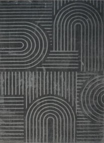 BE Koberec Zen Garden Collection 2405 DARK GREY - šedý obdélníkový Rozměr: 60x100 cm