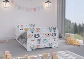 Wooden Toys Dětská postel MIKI 160x80 ZVÍŘÁTKA