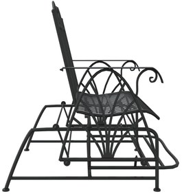 2místná zahradní lavice glider 114 cm černá ocel,  318833