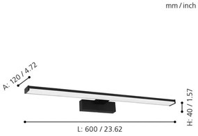 Eglo 780431 - LED Koupelnové osvětlení zrcadla BETETA 11W/230V 60 cm IP44 černá